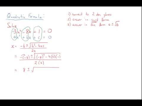 Using the Quadratic Formula - YouTube