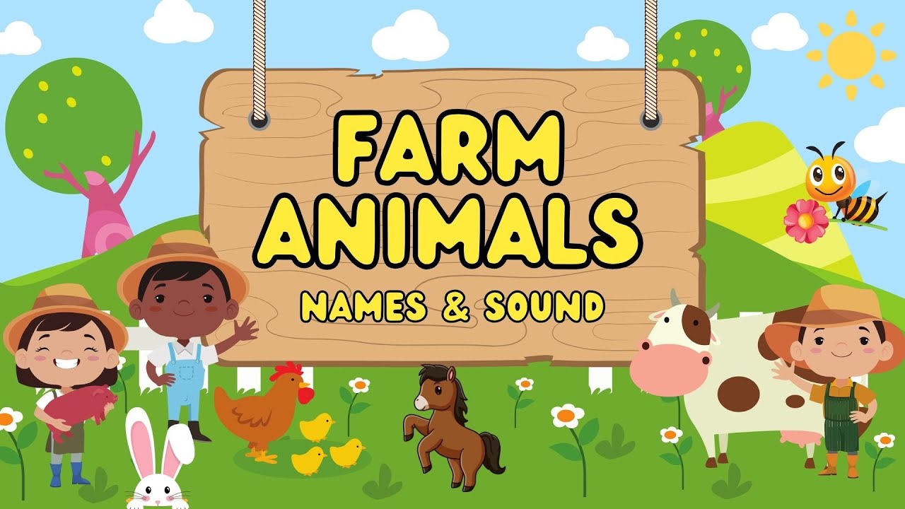 Farm Animals Names & Sound | English Kids vocabulary | Nursery Kids ...