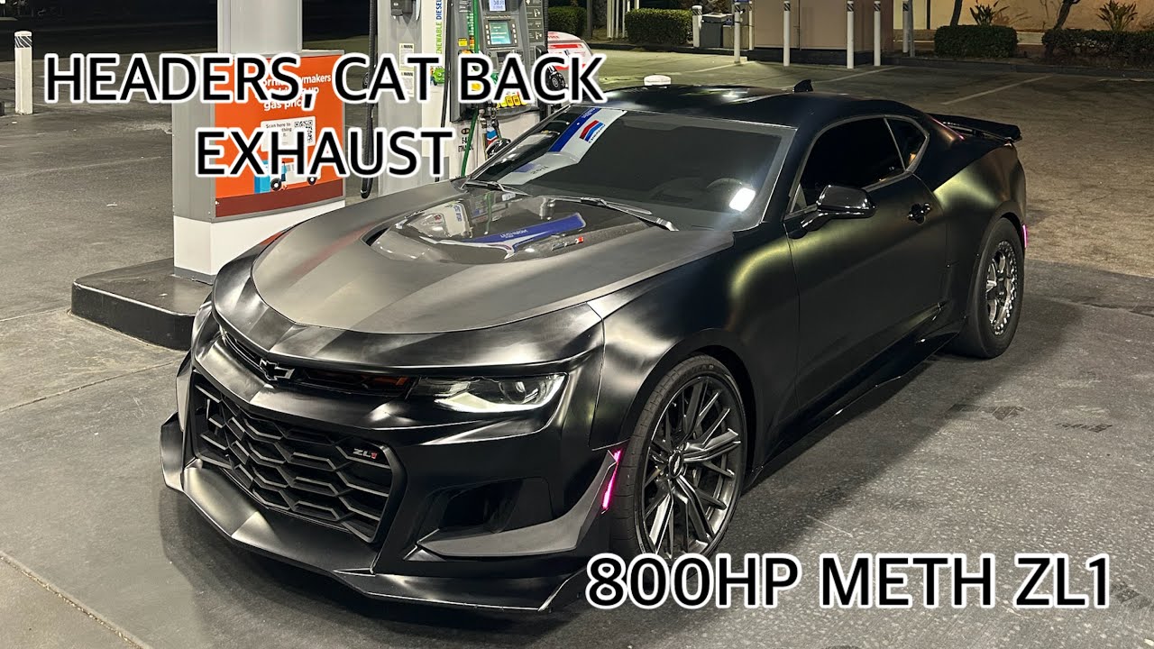 CAMARO ZL1 WITH HEADERS AND STRAIGHT PIPES - YouTube
