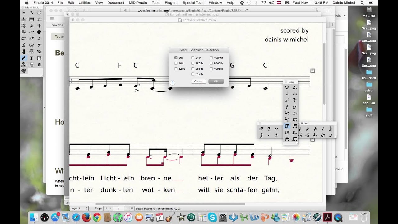 finale lengthening 16th note beams - YouTube