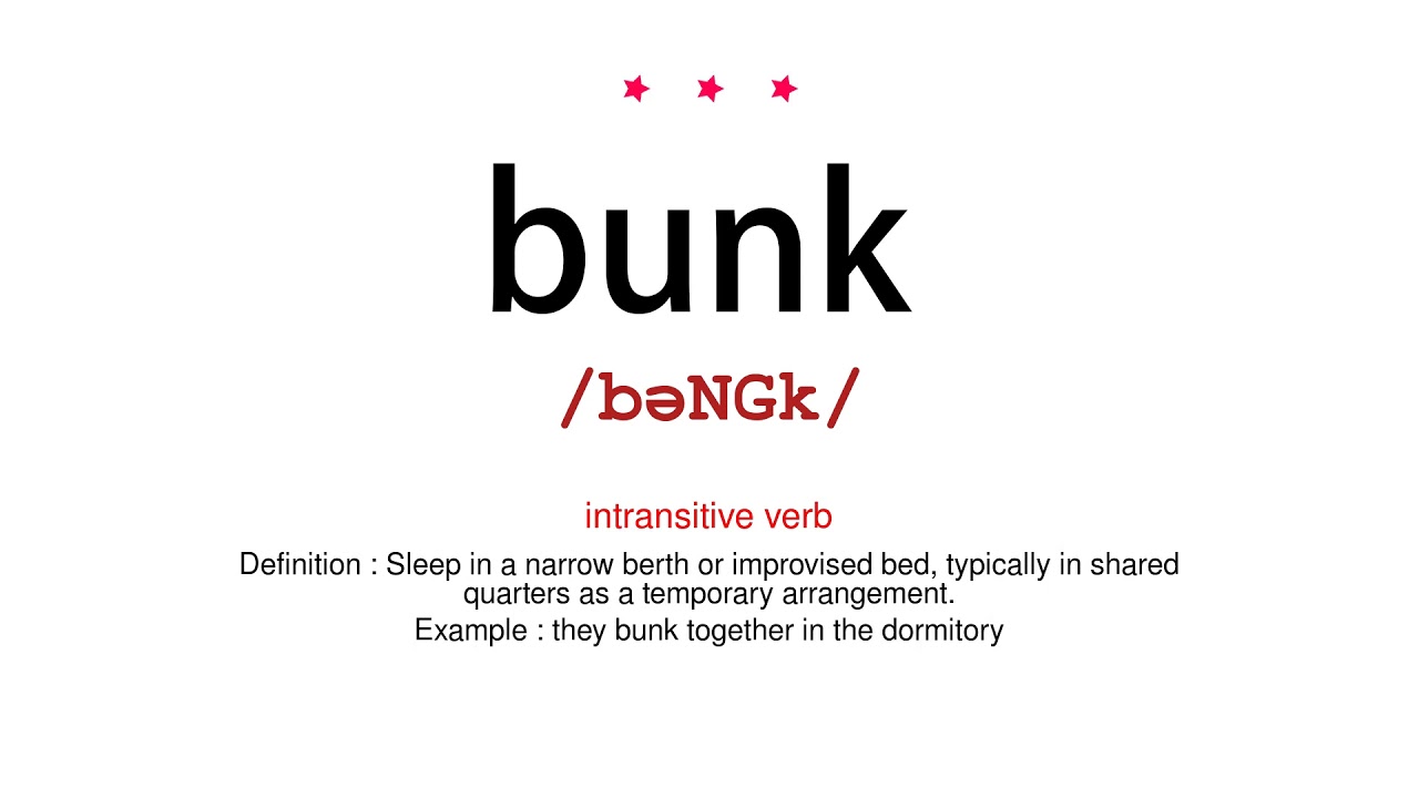 How to pronounce bunk - Vocab Today - YouTube