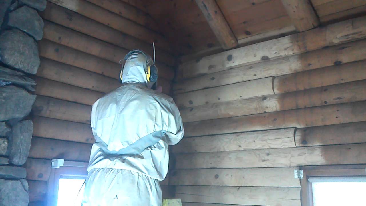 Walnut Shell Blasting Log Cabin - YouTube