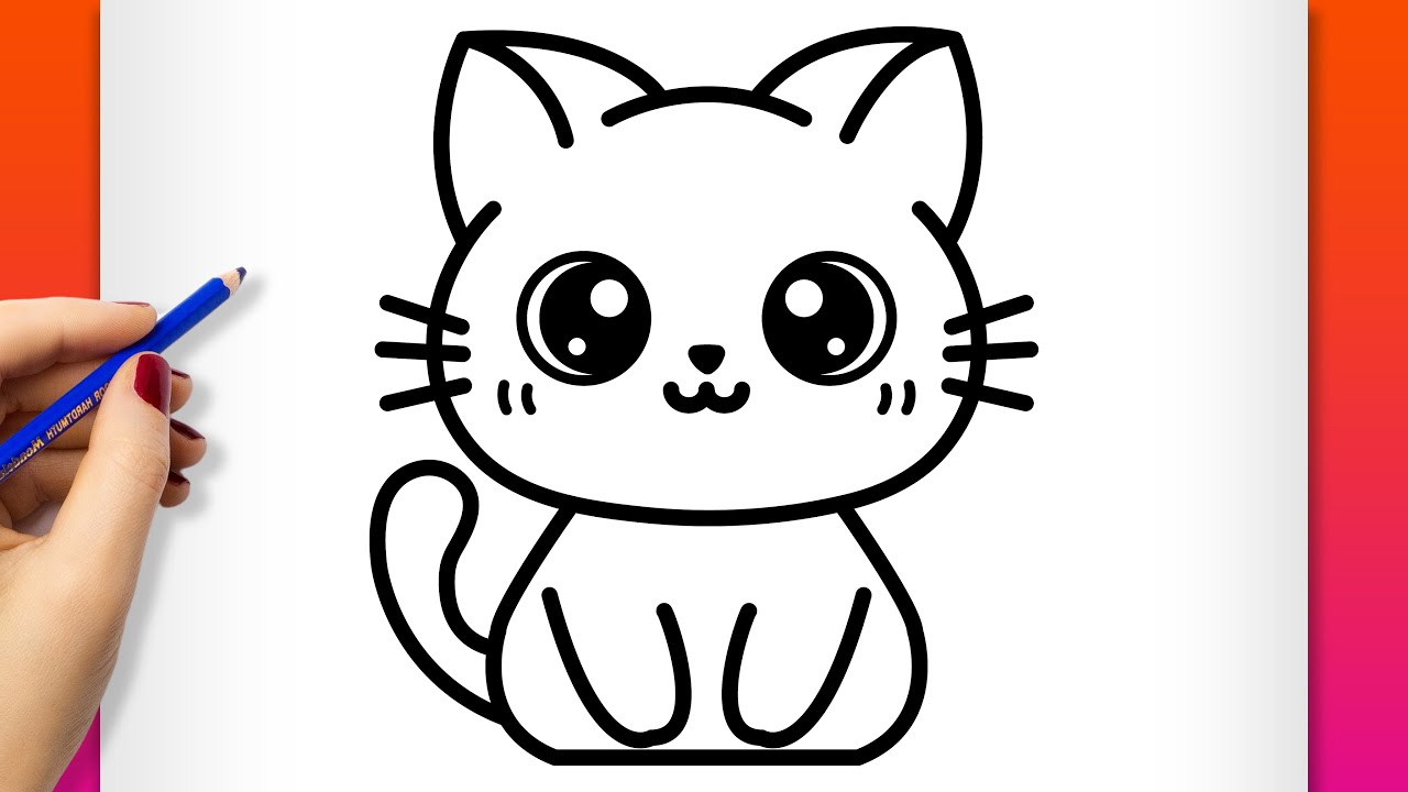 How to Draw a Cute Cat | Easy Step-by-Step Tutorial - YouTube