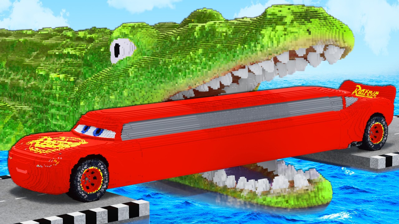 LONG CARS vs CROCODILE in Teardown - YouTube