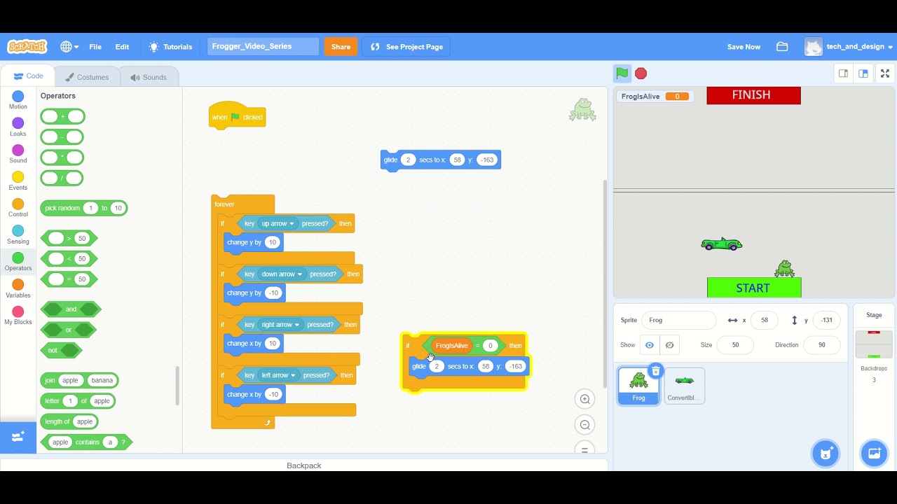 Frogger 08 - Have Frog Check the FrogIsAlive Variable - Create a Video ...