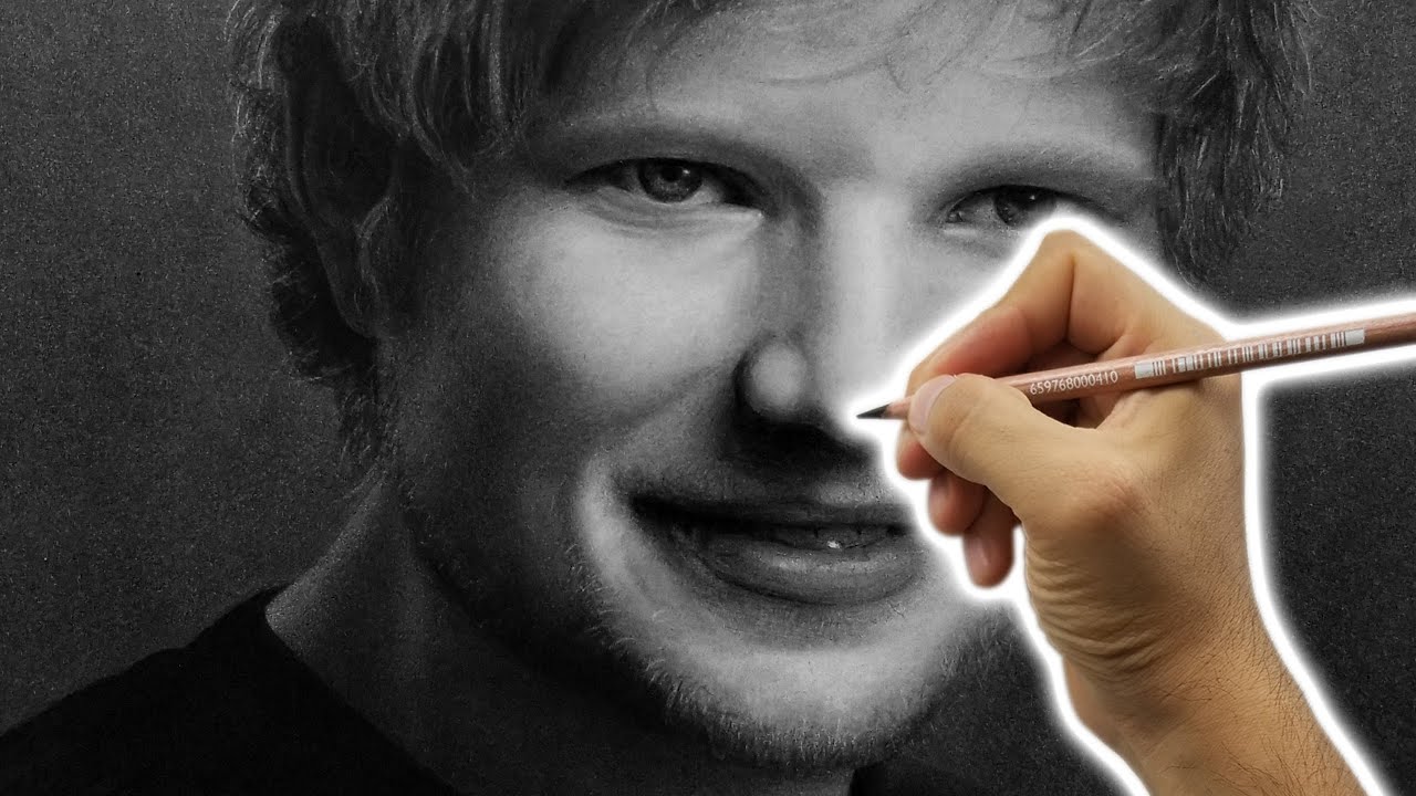 Realistic Drawing Ed Sheeran using Charcoal and Graphite | Time Lapse ...