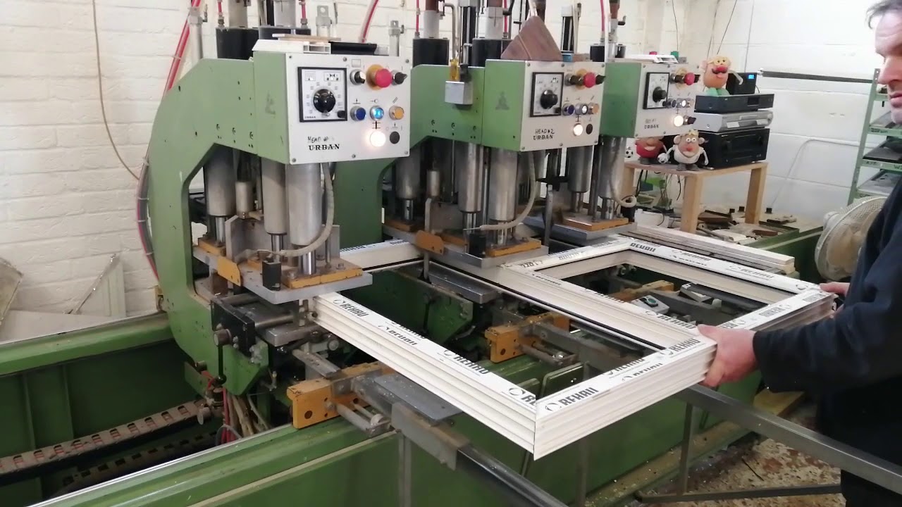 Trident Windows welding frames for a uPVC window and door - YouTube