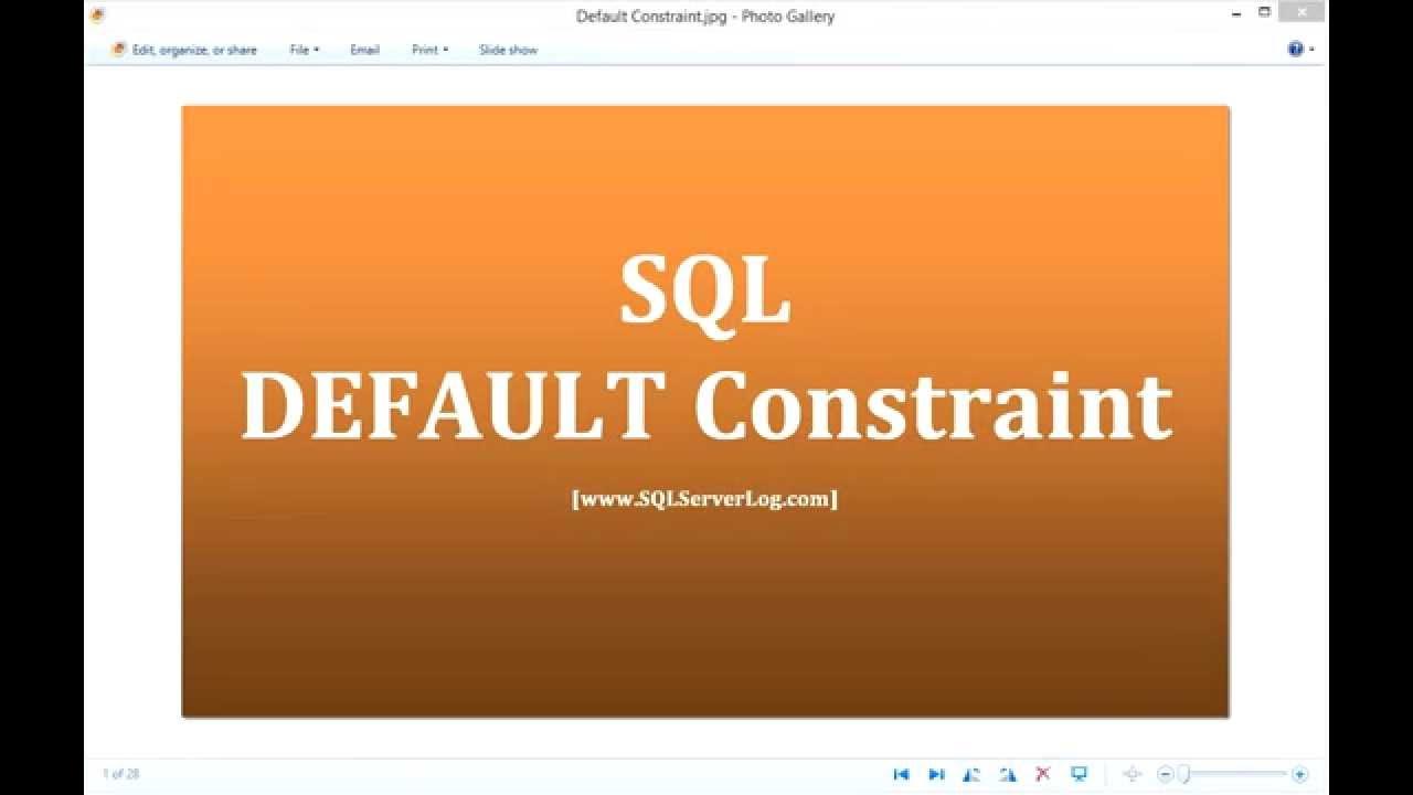 28 - SQL DEFAULT Constraint - Learn SQL from www.SQLServerLog.com [HD] - YouTube