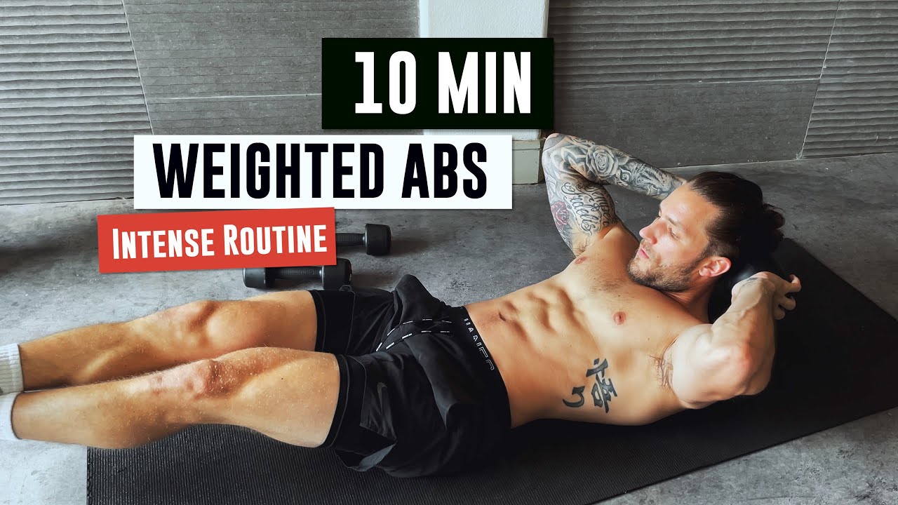 10 Min INTENSE WEIGHTED AB WORKOUT for a STRONGER CORE | Dumbbells ONLY ...