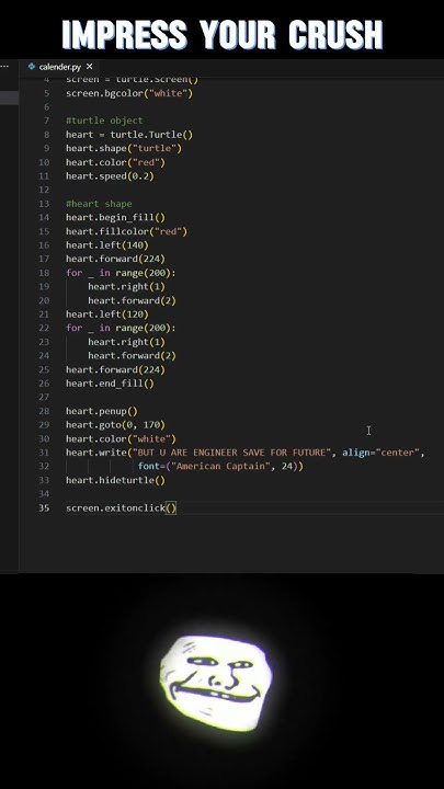 Impress Your Crush Using Python😍 Python Tricks Python