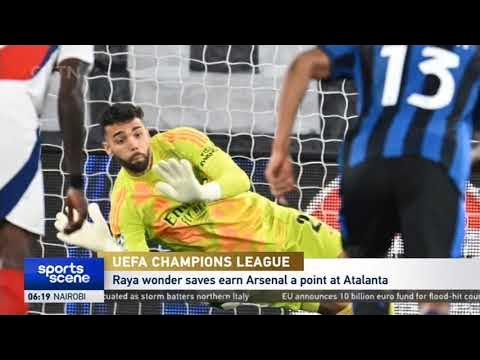 Raya wonder save earns Arsenal a point at Atalanta in their Champions League opener - YouTube