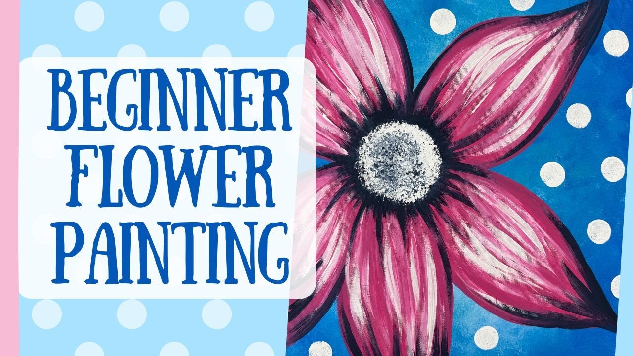 How to Paint a Flower with Acrylic Paint for Beginners! - YouTube