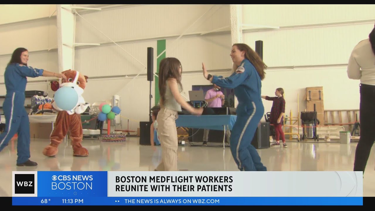 Boston medflight workers reunited with patients they rescued - YouTube