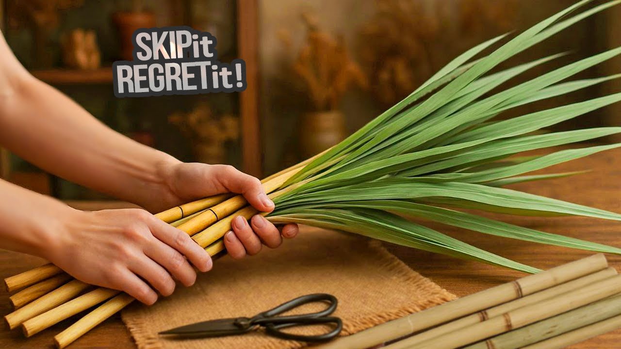 I gathered reed leaves and stems near the pond, and look what a miracle ...