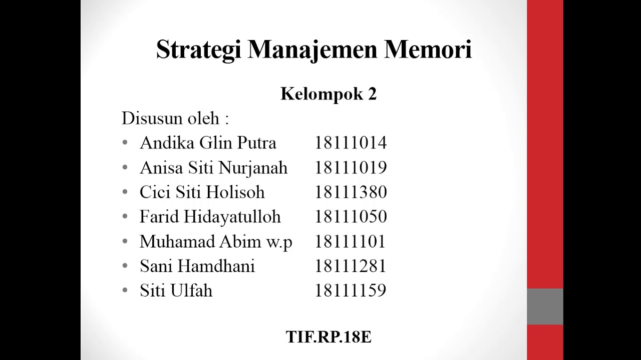 Sistem Operasi - Strategi Management Memory - YouTube