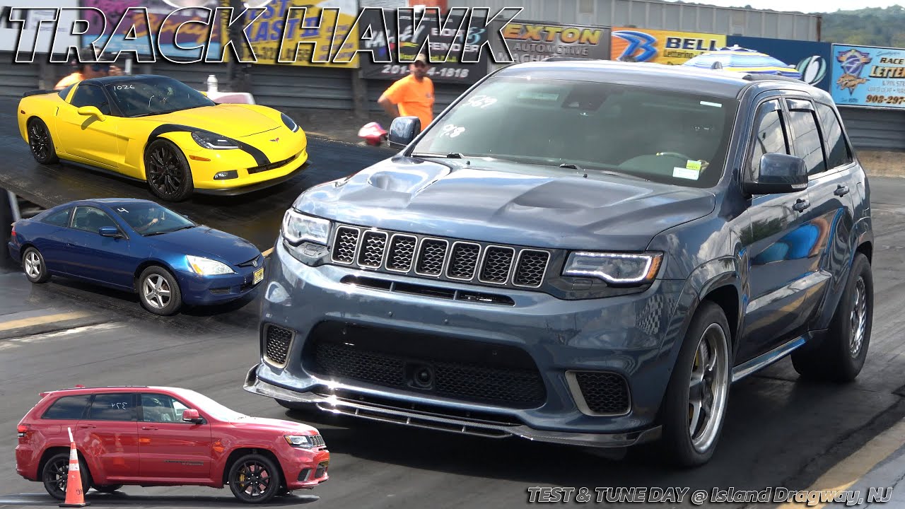 Track Hawk vs Corvette, Honda Accord & Track Hawk Drag racing @ island ...