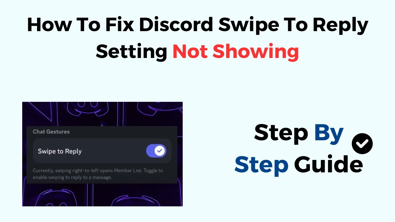 How To Fix Discord Swipe To Reply Setting Not Showing - YouTube