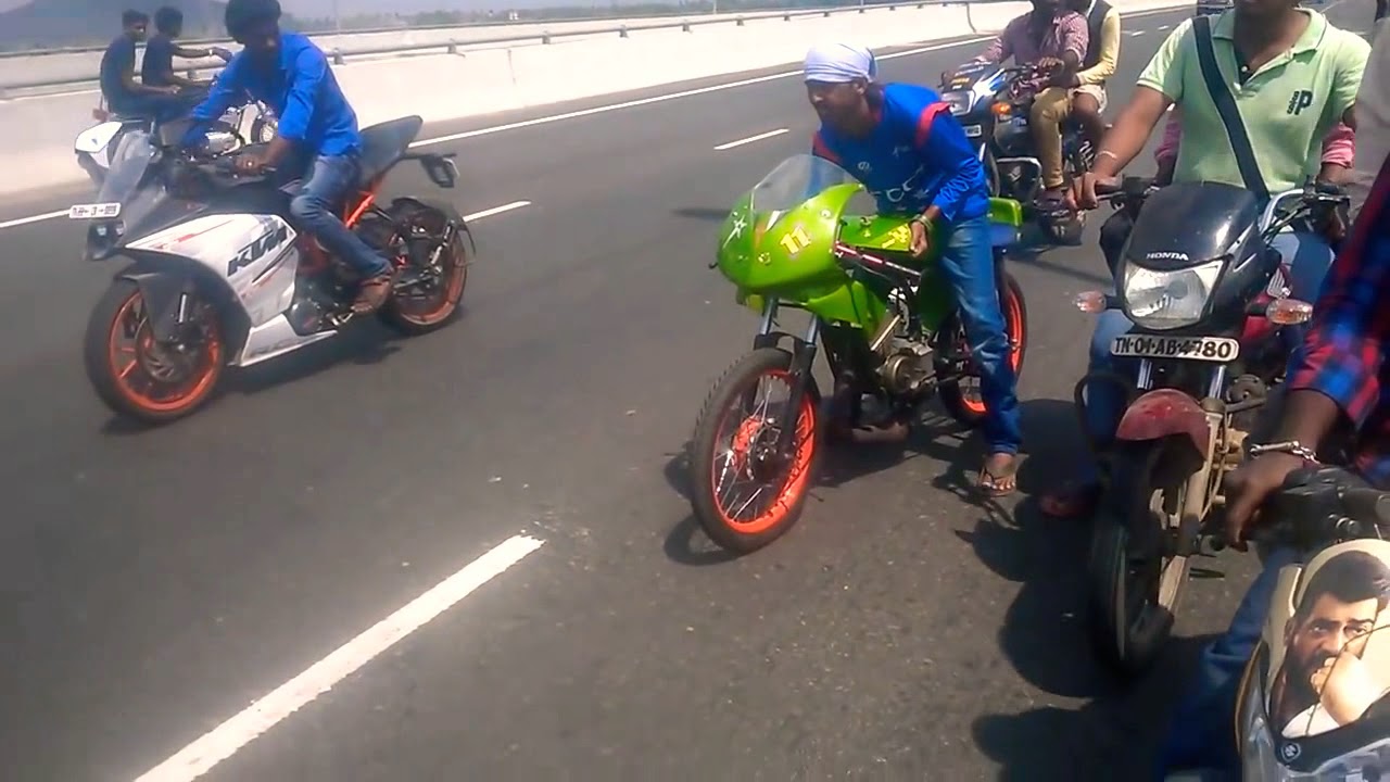 Rx100 vs KTM rc200 drag racing - YouTube