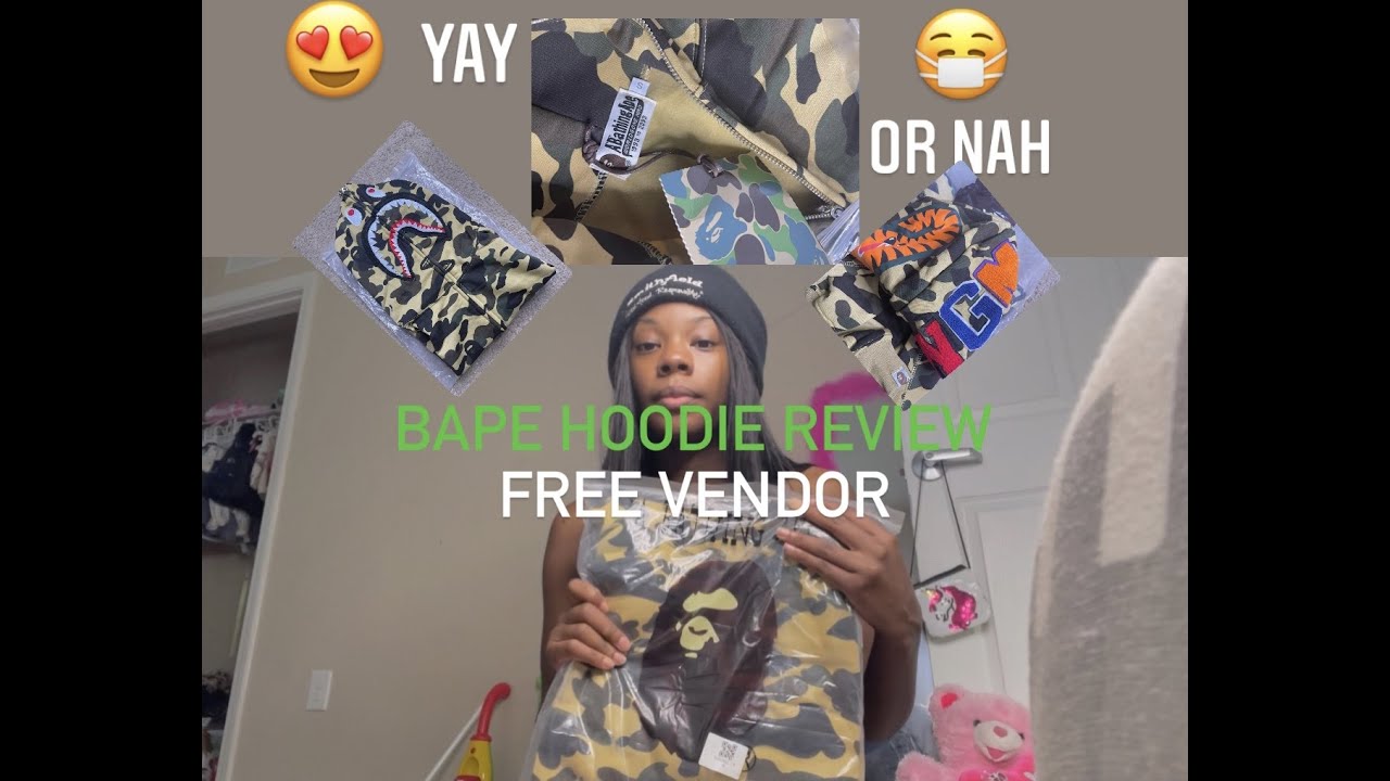 AFFORDABLE BAPE HOODIE REVIEW + FREE VENDOR ! - YouTube