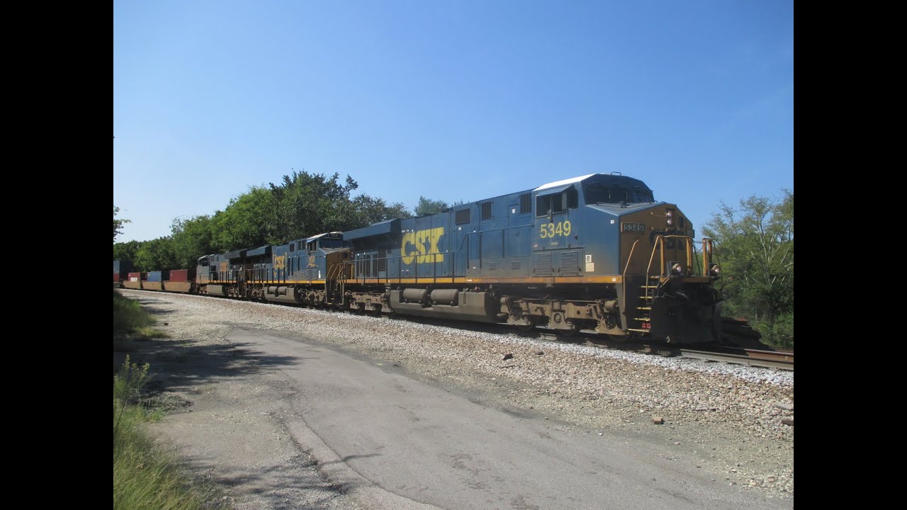 CSX 5349, CSX 958, and CSX 3276 pull a CSX Intermodal Train through ...