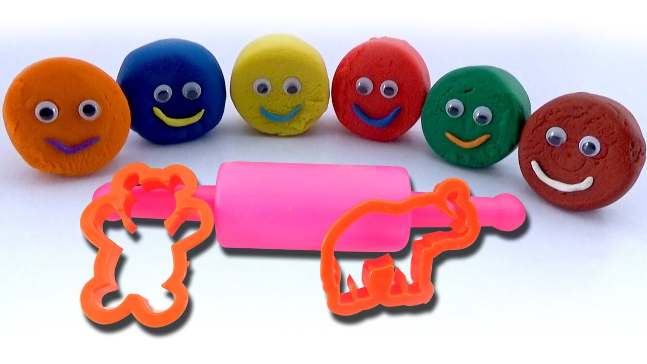 Play and Learn Colours with Play Doh Happy Smiley Laughing Face with ...