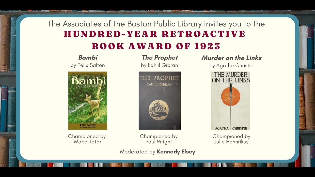 Hundred-Year Retroactive Book Award of 1923 - YouTube