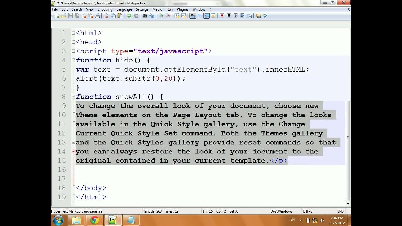 Lesson 10 JavaScript Toturials 2012 Kazim Hussaini ##Subscribe## آموزش جاوااسکریپ با استاد کاظم ...