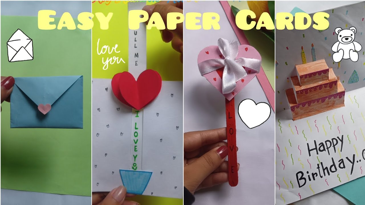 Paper cards making tutorial । Easy cards ☺️🩷 - YouTube