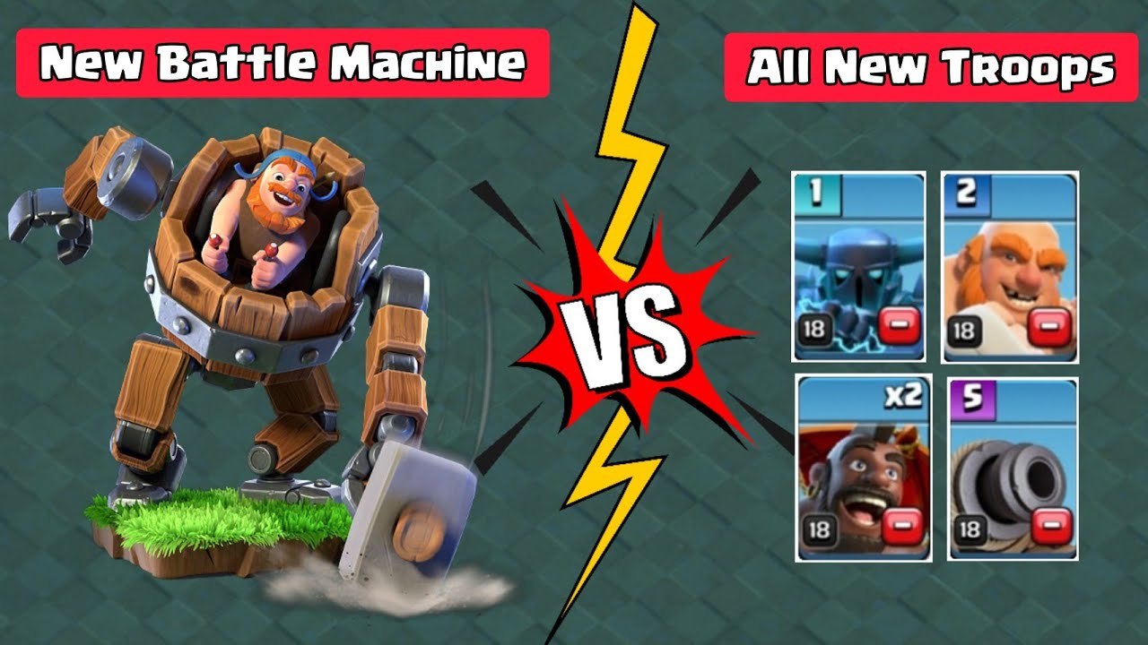 New Battle Machine With All New Troops | Builder Base 2.0 - YouTube