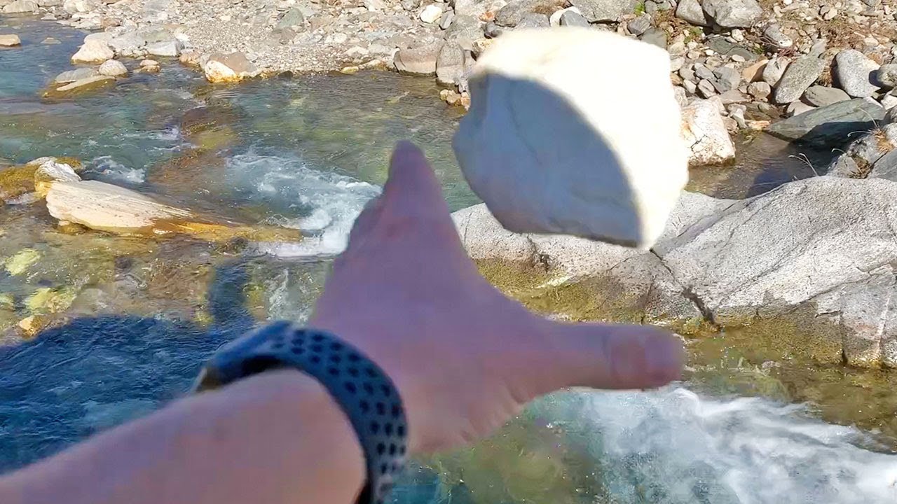 How to throw stone into the water river - Experimental video - YouTube