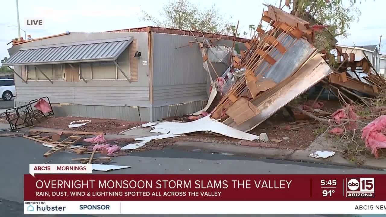 Mesa homes severely damaged during monsoon storm - YouTube