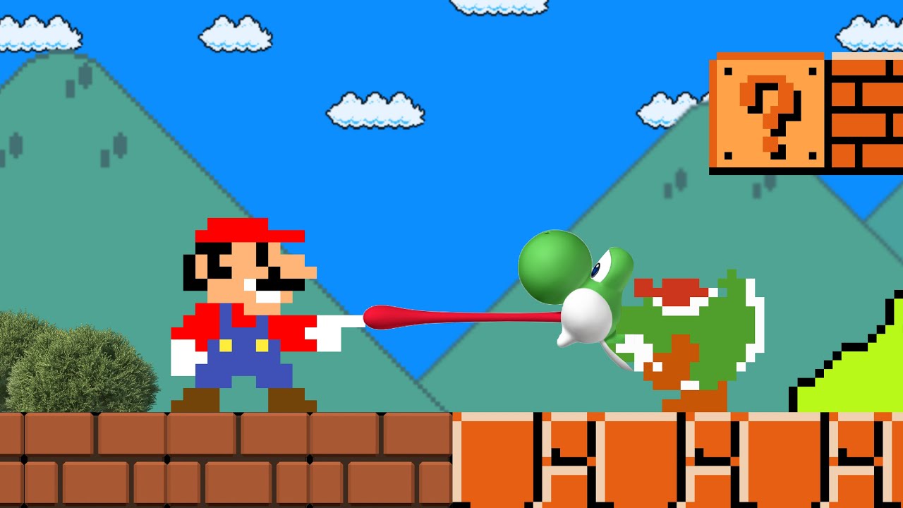 Cat Mario: Super Mario Bros. but Mario touch turn MORE Realistic - YouTube