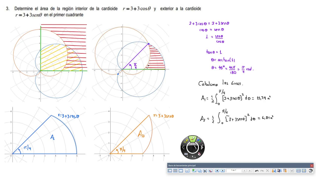 4 Coordenadas polares Áreas de funciones polares usando GEOGEBRA parte ...