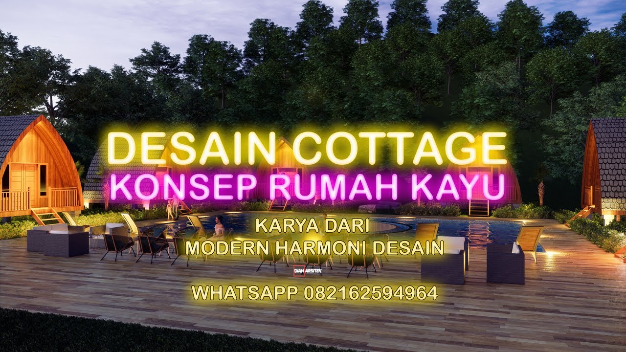 desain cottage konsep rumah kayu - YouTube