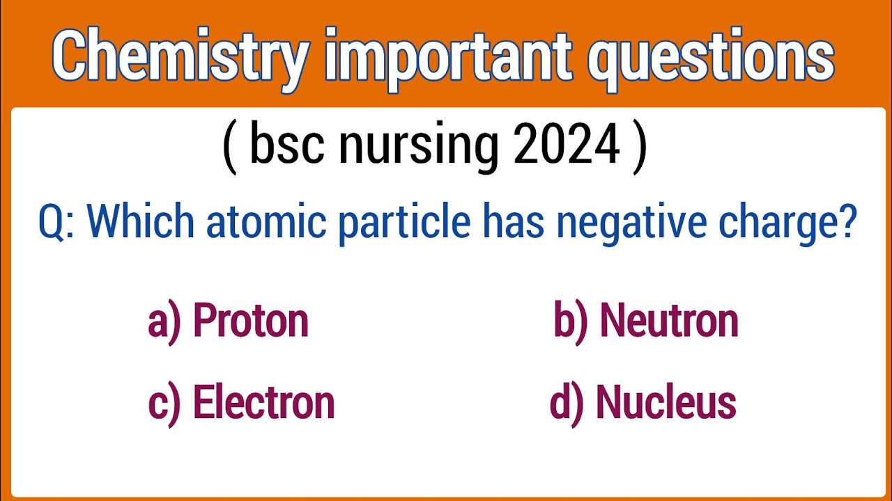bsc nursing entrance exam 2024 | chemistry mcq for bsc nursing exam ...