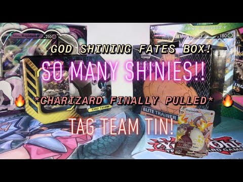 *SHINY CHARIZARD VMAX PULLED!* HUGE POKÉMON OPENING. SHINING FATES, TAG ...