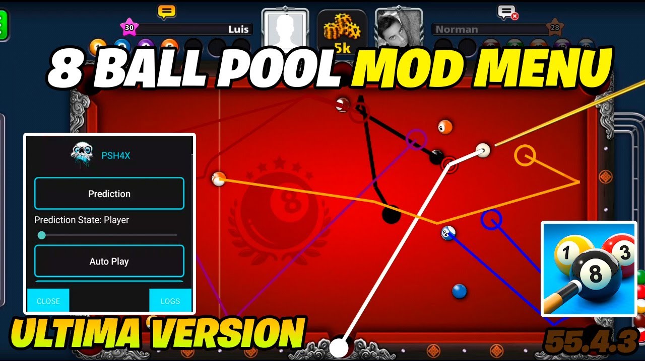 MOD MENU 8 BALL POOL AUTO WIN AUTPLAY LINEAS LARGAS MEDIAFIRE - YouTube