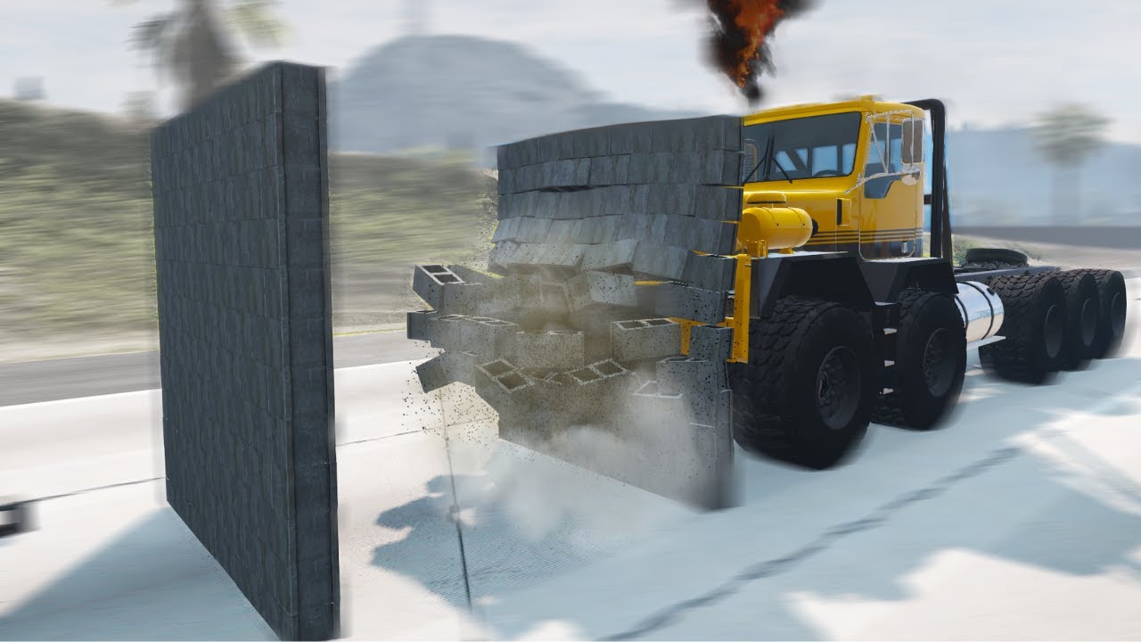 Cars vs Brick Wall - BeamNG.Drive / Fantomdriversgames - YouTube