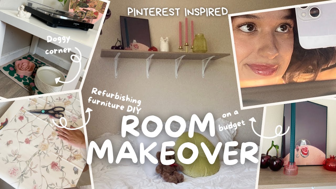 Aesthetic room makeover| Pinterest inspired, girly decor🍒 - YouTube