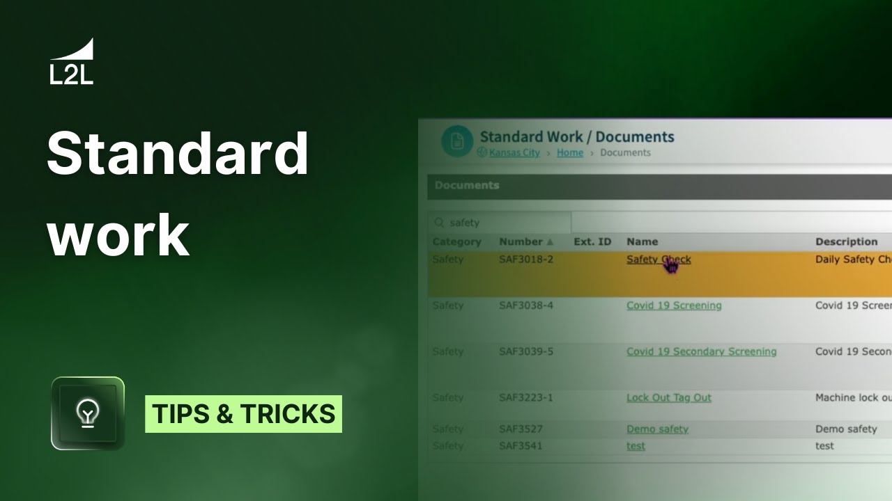 Standard Work - Tips & Tricks - YouTube