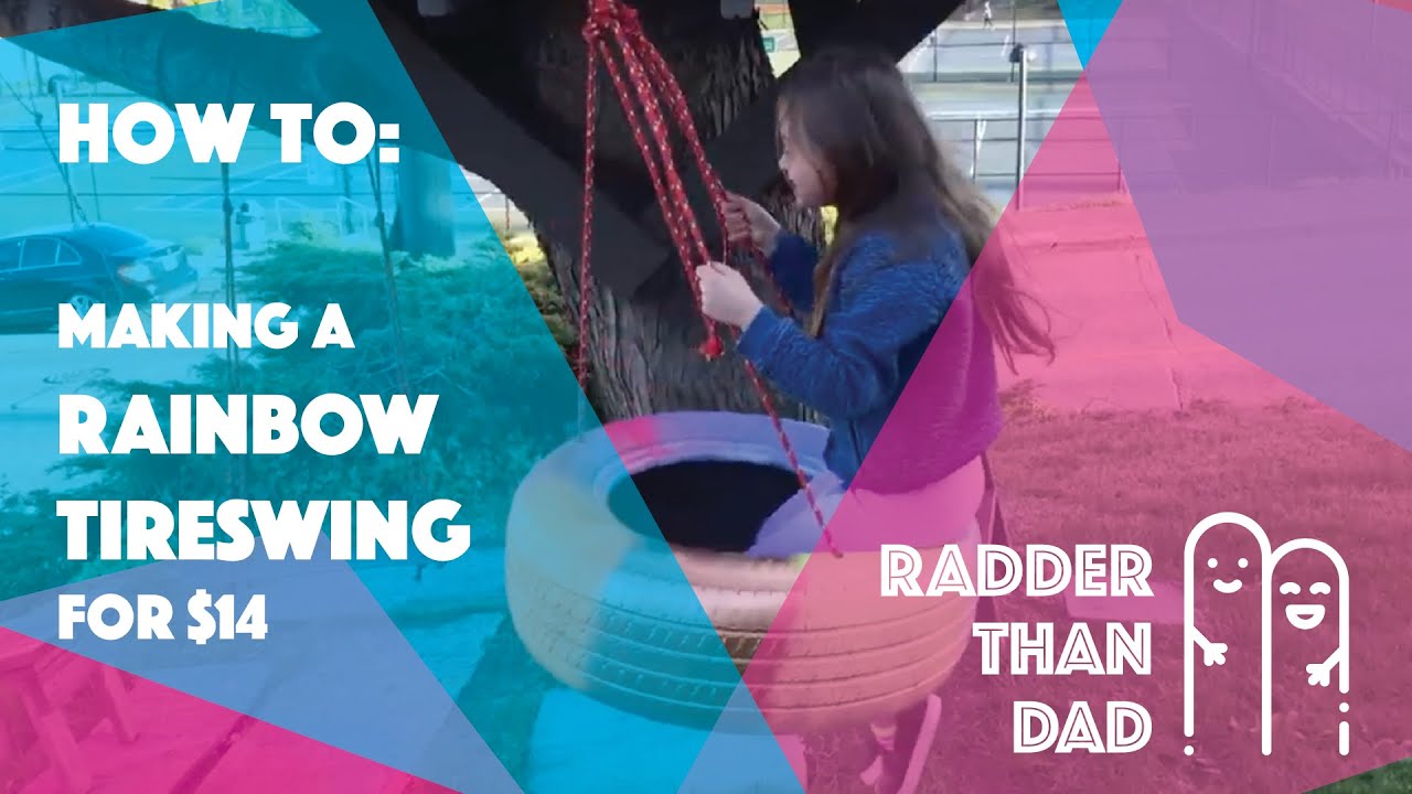 HOW TO: Make a Rainbow Tire Swing for $14 - YouTube
