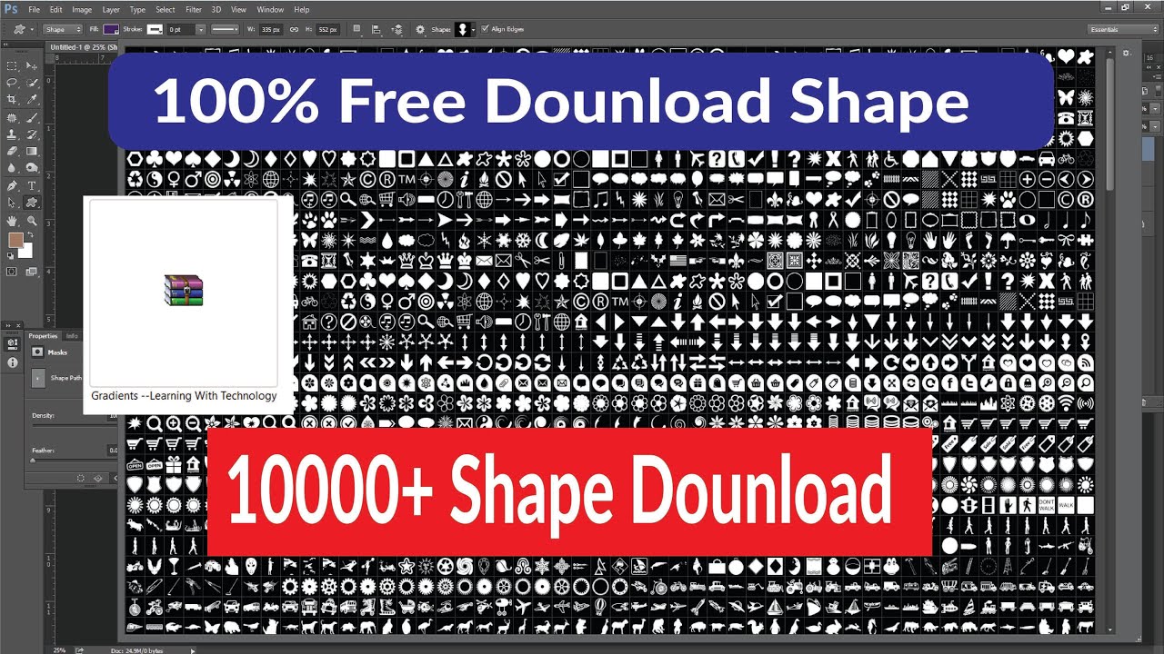 How To Download And Load Custom Shapes In Photoshop - YouTube