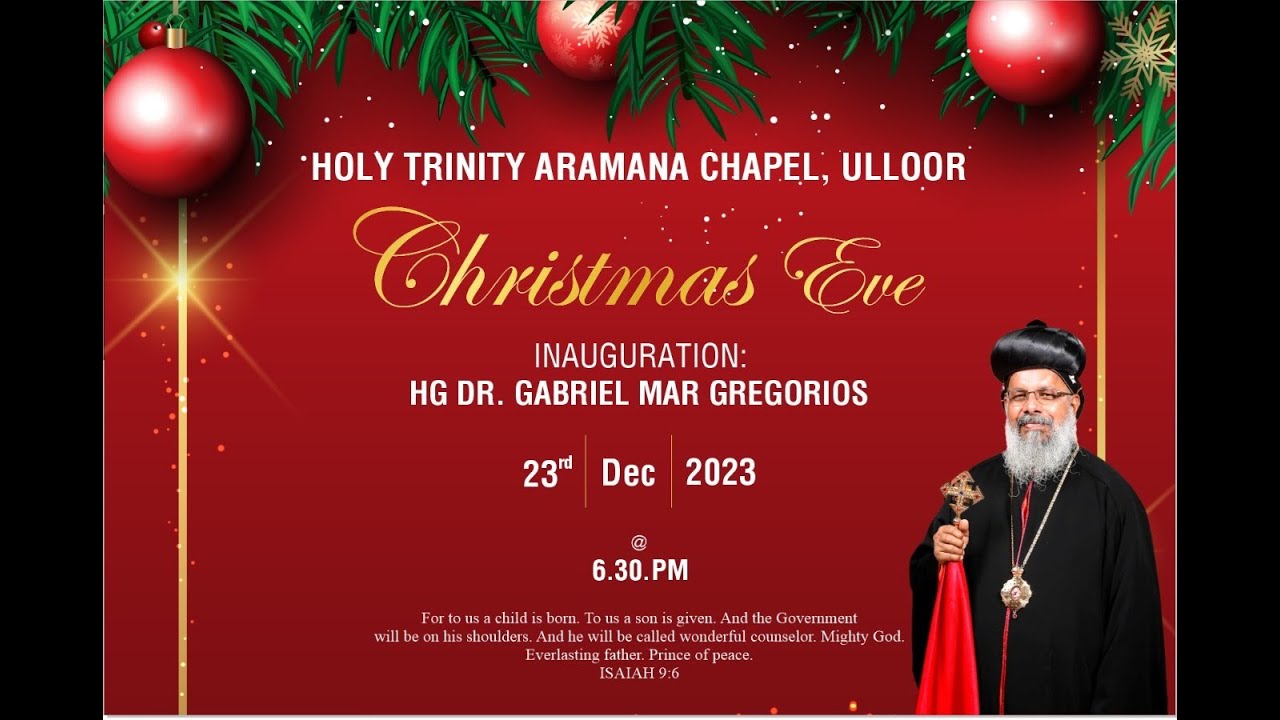 Christmas Eve 2023, Holy Trinity Aramana Chapel, ulloor - YouTube