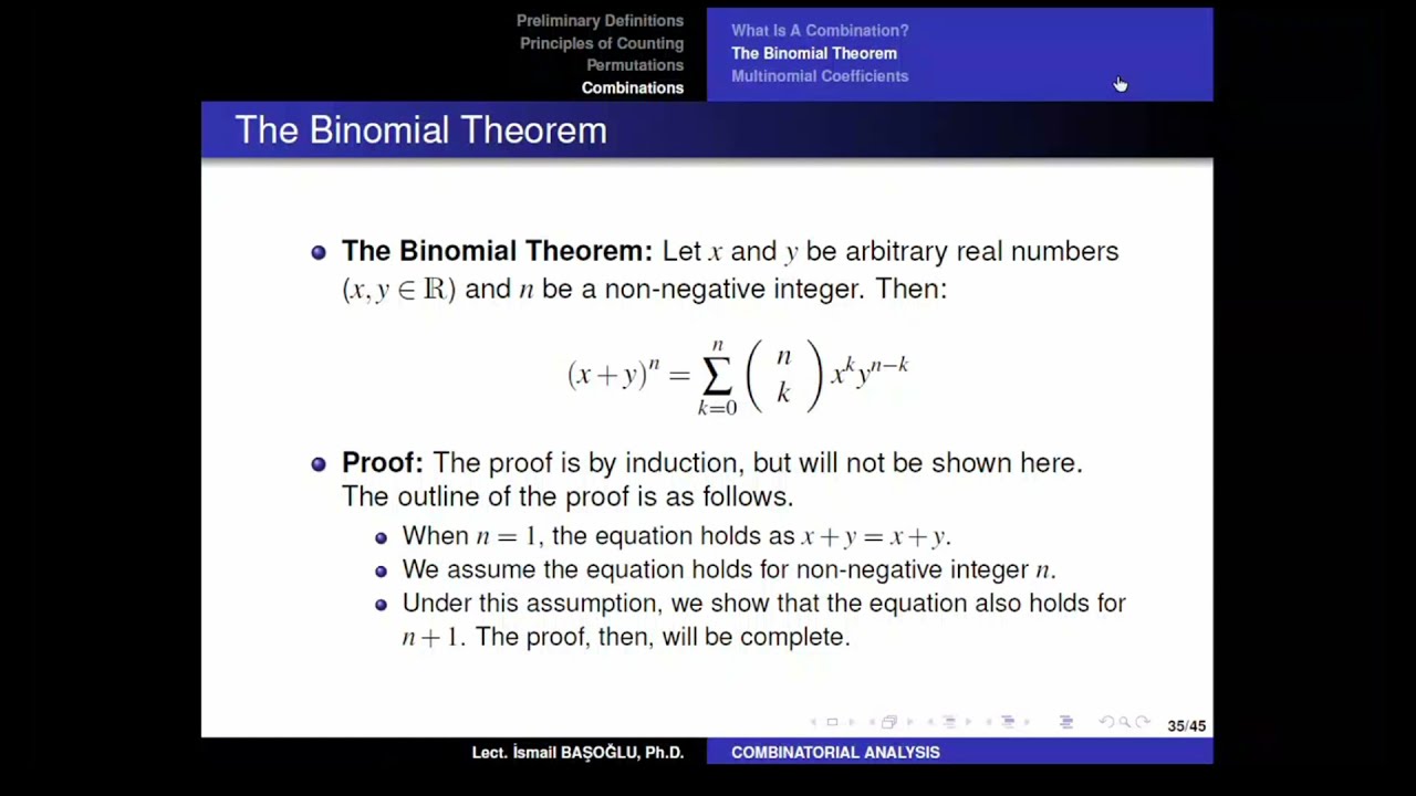 Probability Theory 05 The Binomial Theorem - YouTube