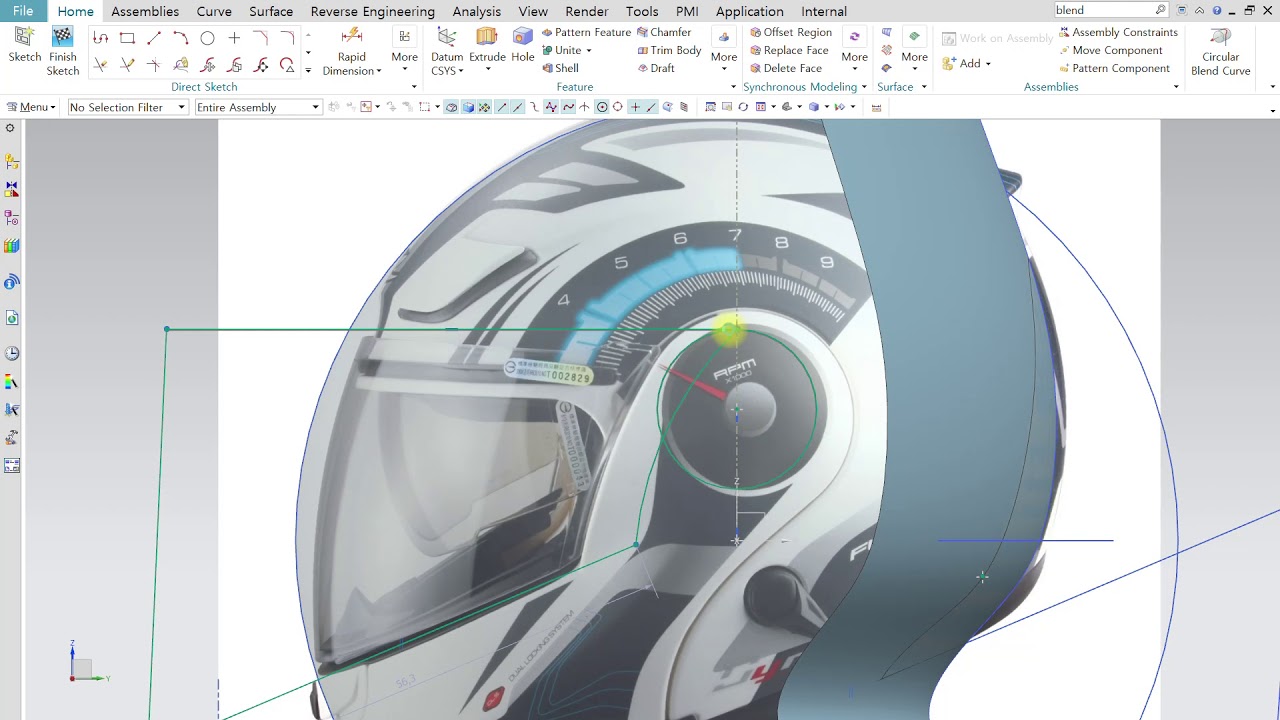 UG NX11 Helmet Modeling - YouTube