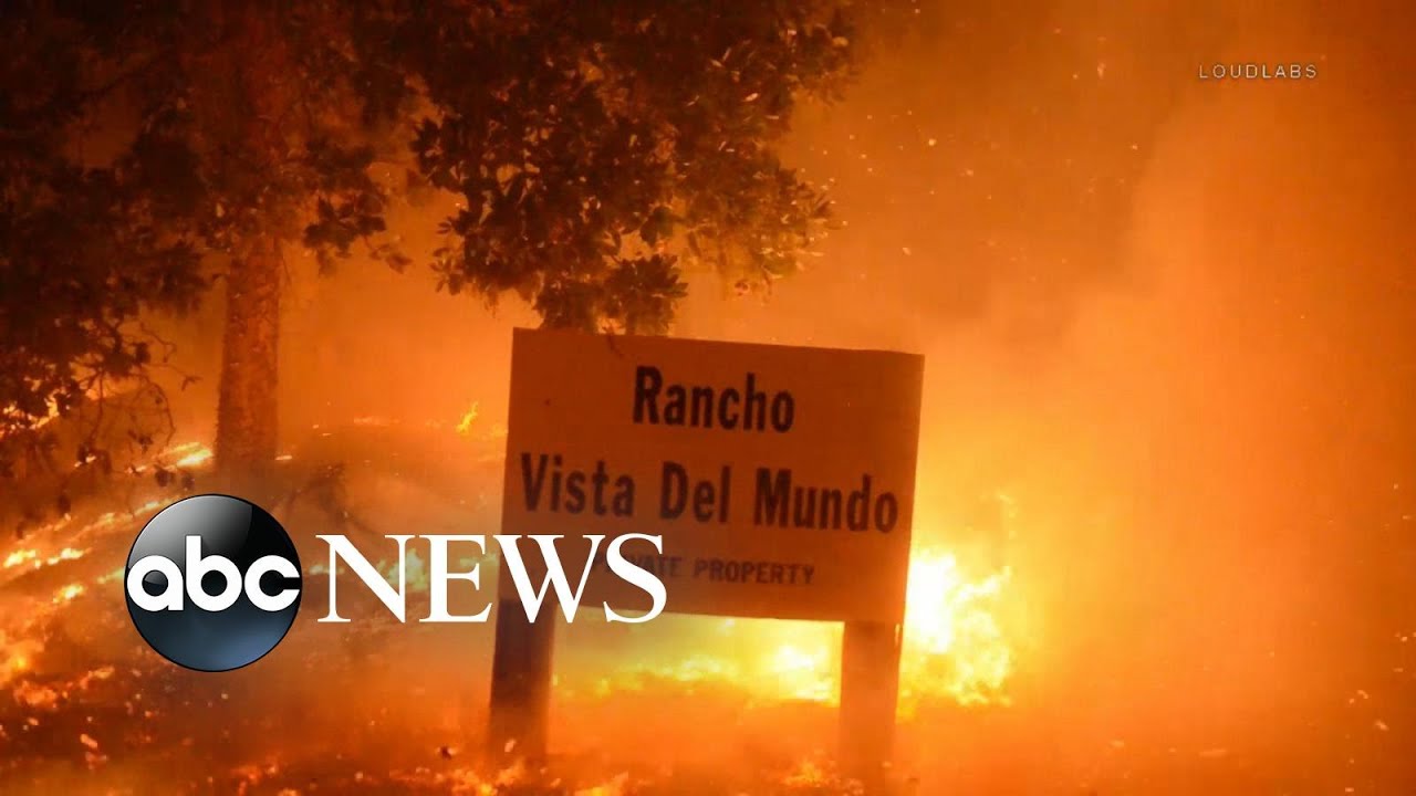 Residents flee as fires burn in Santa Barbara l ABC News - YouTube