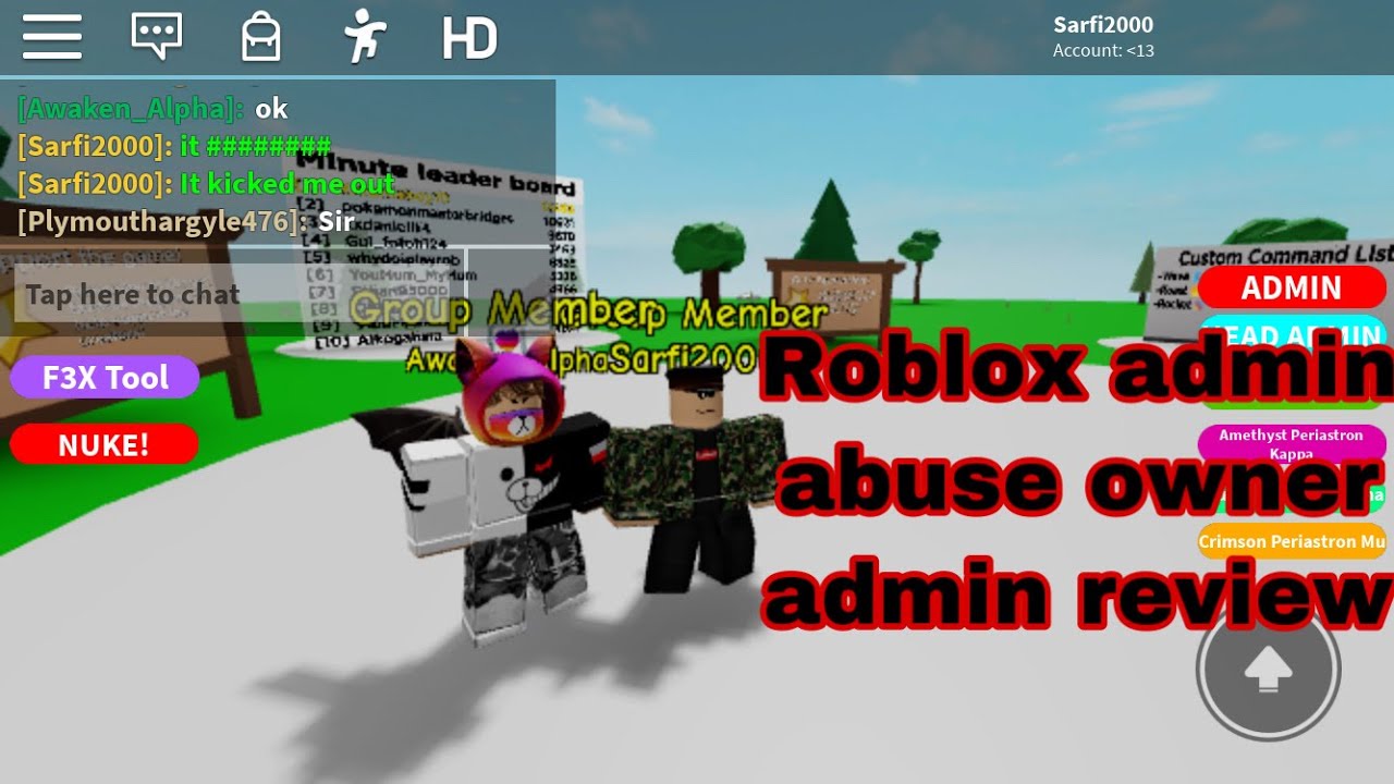 admn abuse owner admin review (roblox) - YouTube