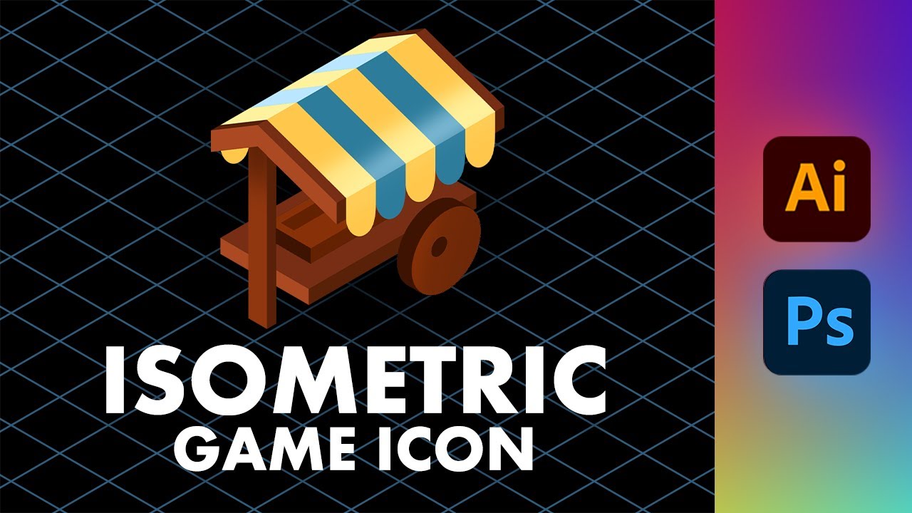 How to create an isometric STALL icon (Game UI) - YouTube