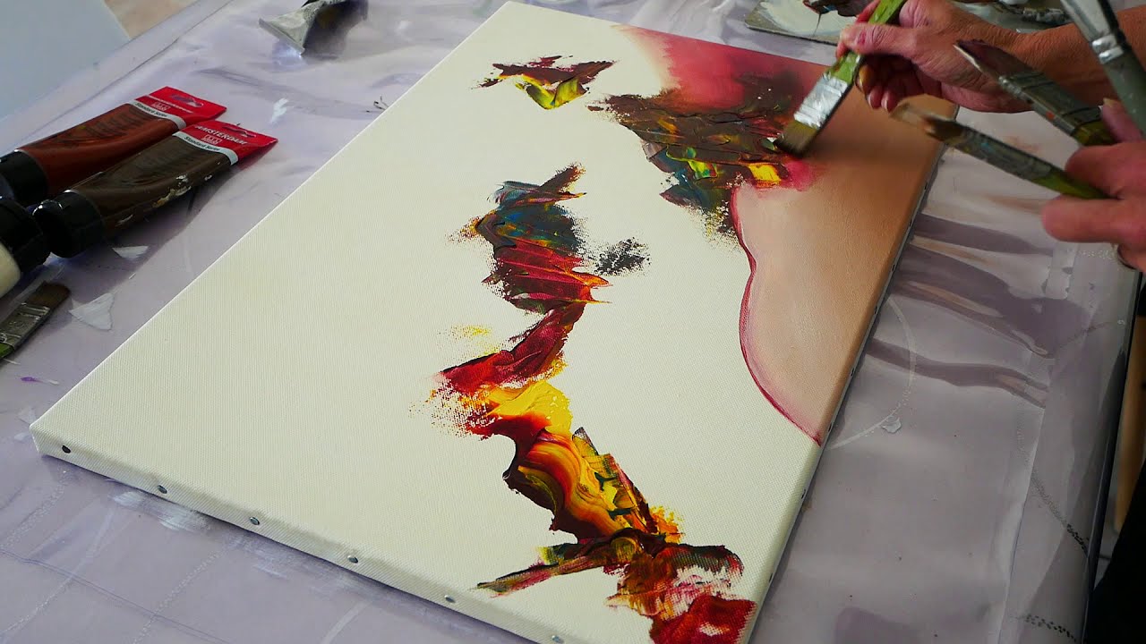 Abstract Painting demo/ Relaxing Demo / Acrylics / Art Therapy ...