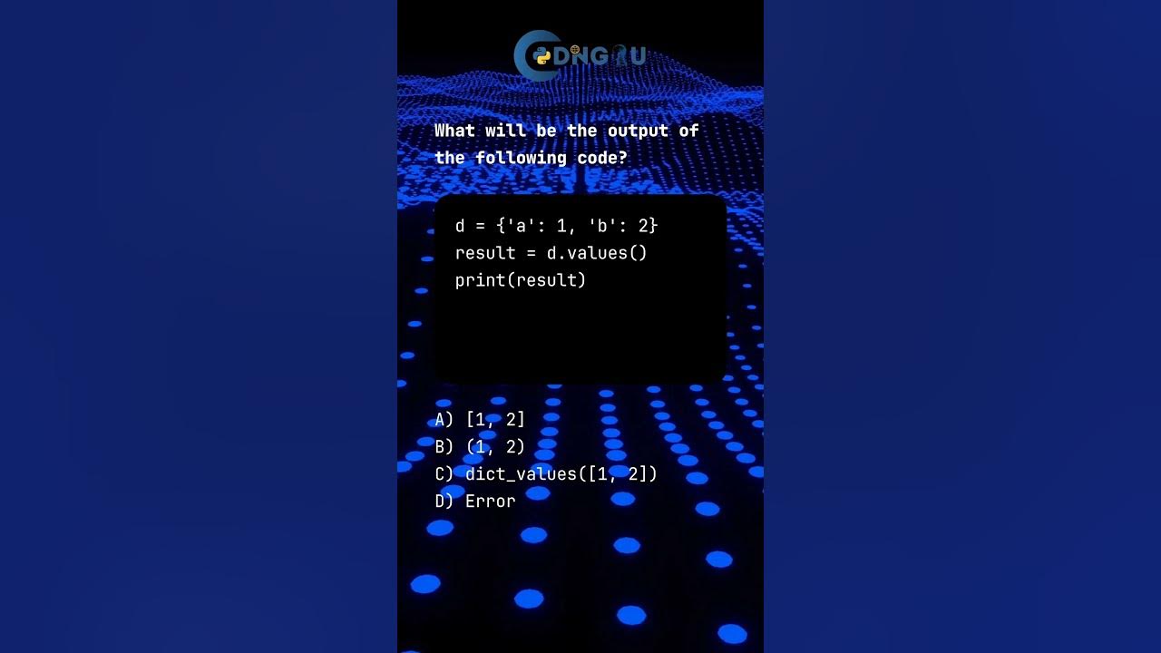 Python Mcq Using Values With Dictionaries Python Pythonmcq Pythoncoding Coder Youtube 3963